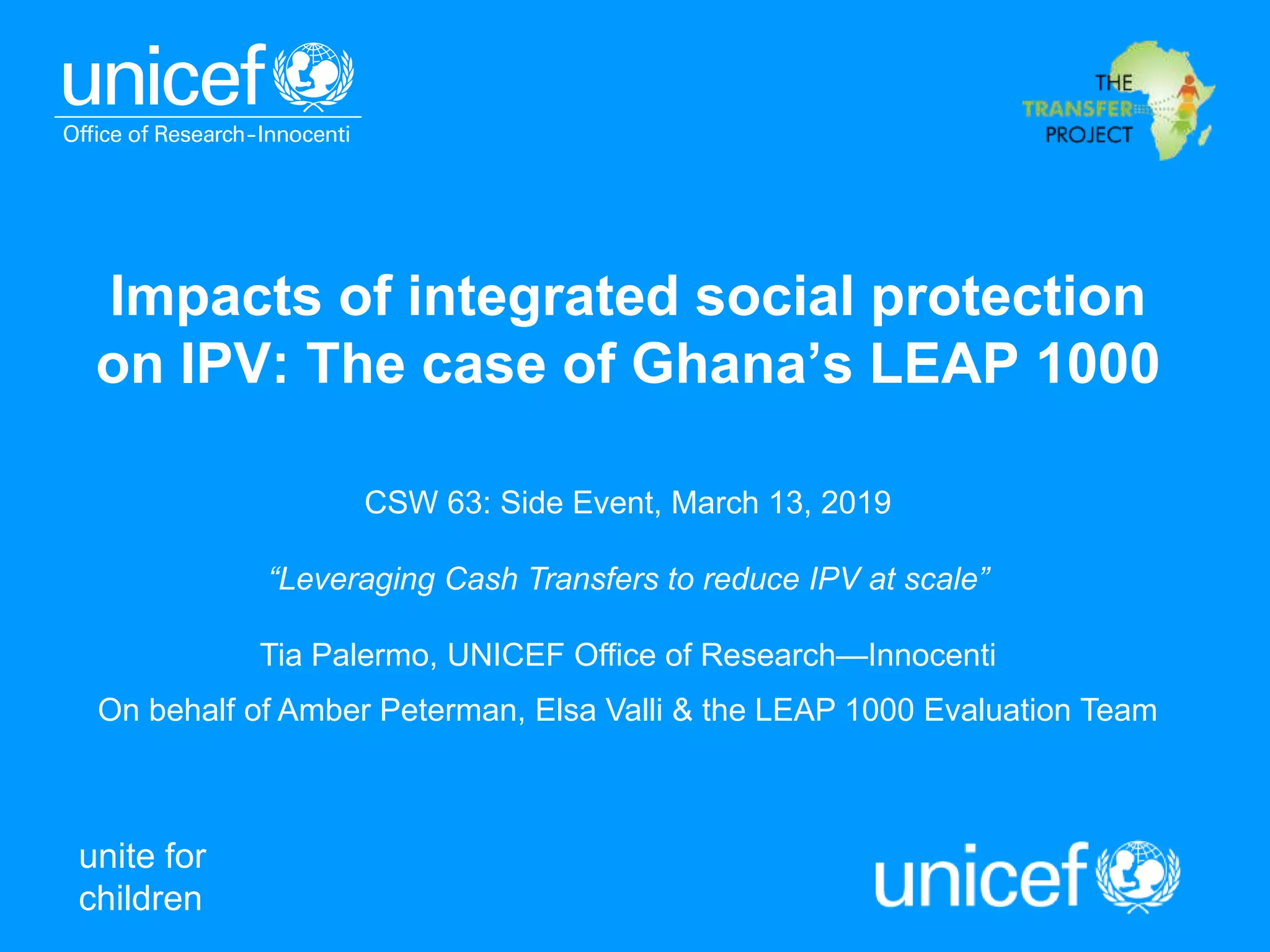 Impacts of Integrated Social Protection on IPV: the case of Ghana's ...