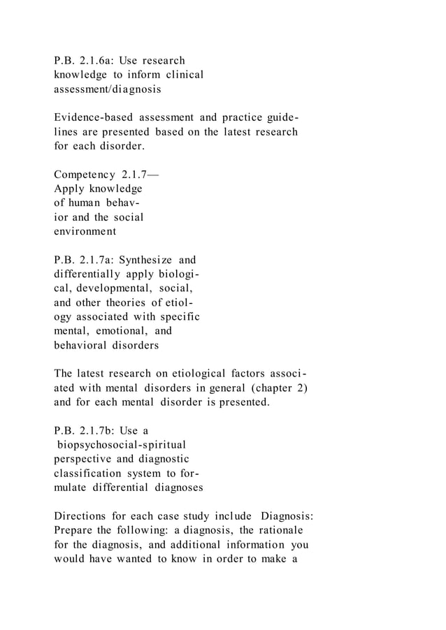 CSWE’s Core Competencies and Practice Behavior Examples in | DOCX ...
