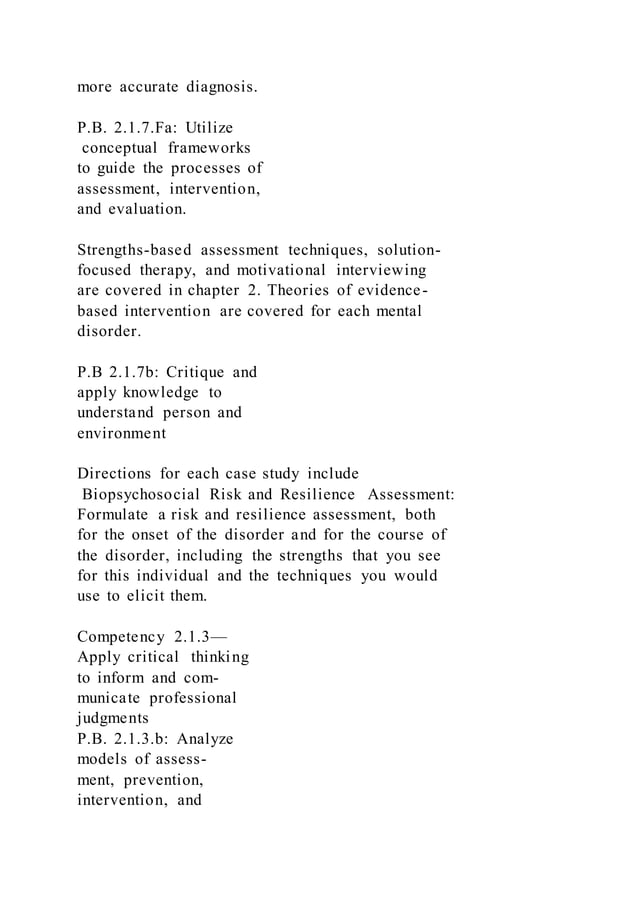 CSWE’s Core Competencies and Practice Behavior Examples in | DOCX ...