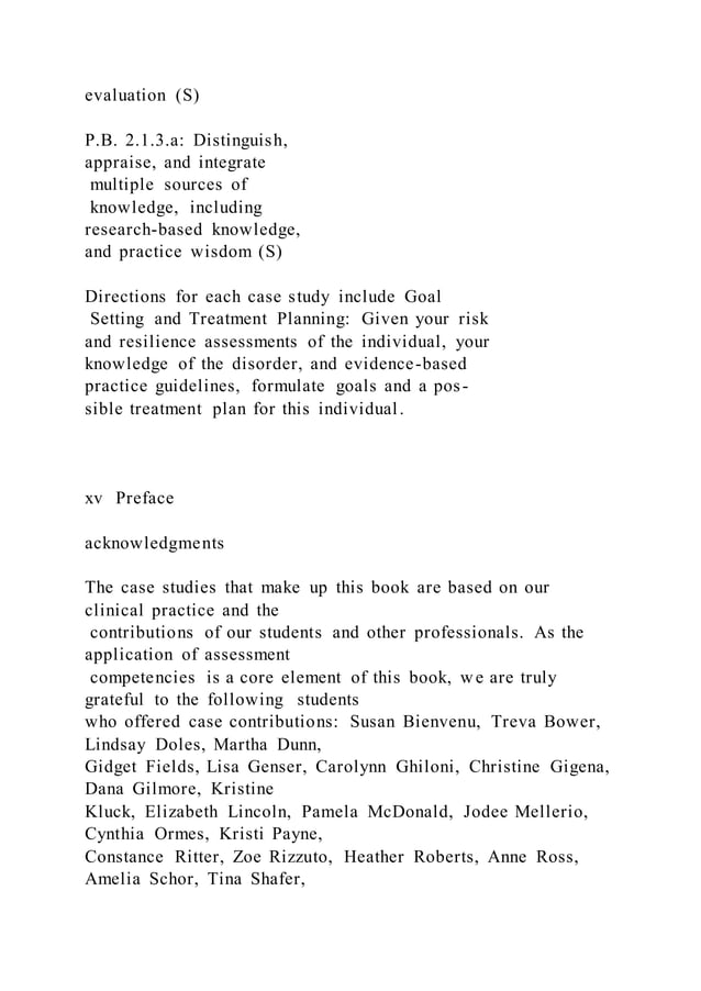 CSWE’s Core Competencies and Practice Behavior Examples in | DOCX ...