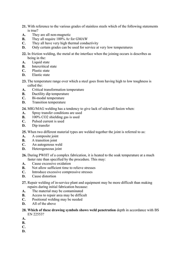Cswip 3.1 question & Answers | PDF