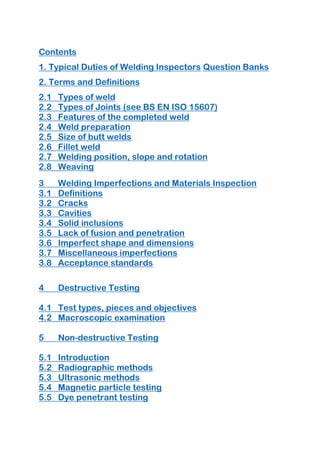 Cswip 3.1 course note 2016 with question & answers | PDF