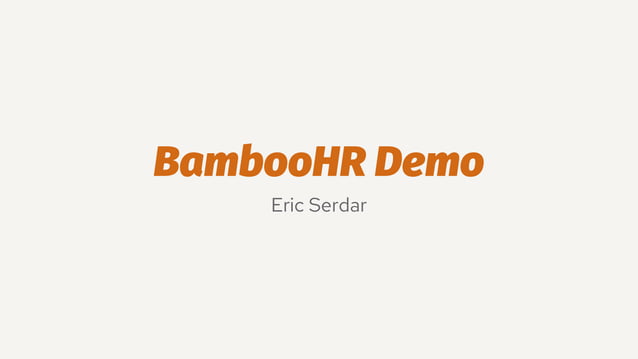 Managing Performance with BambooHR | PPTX