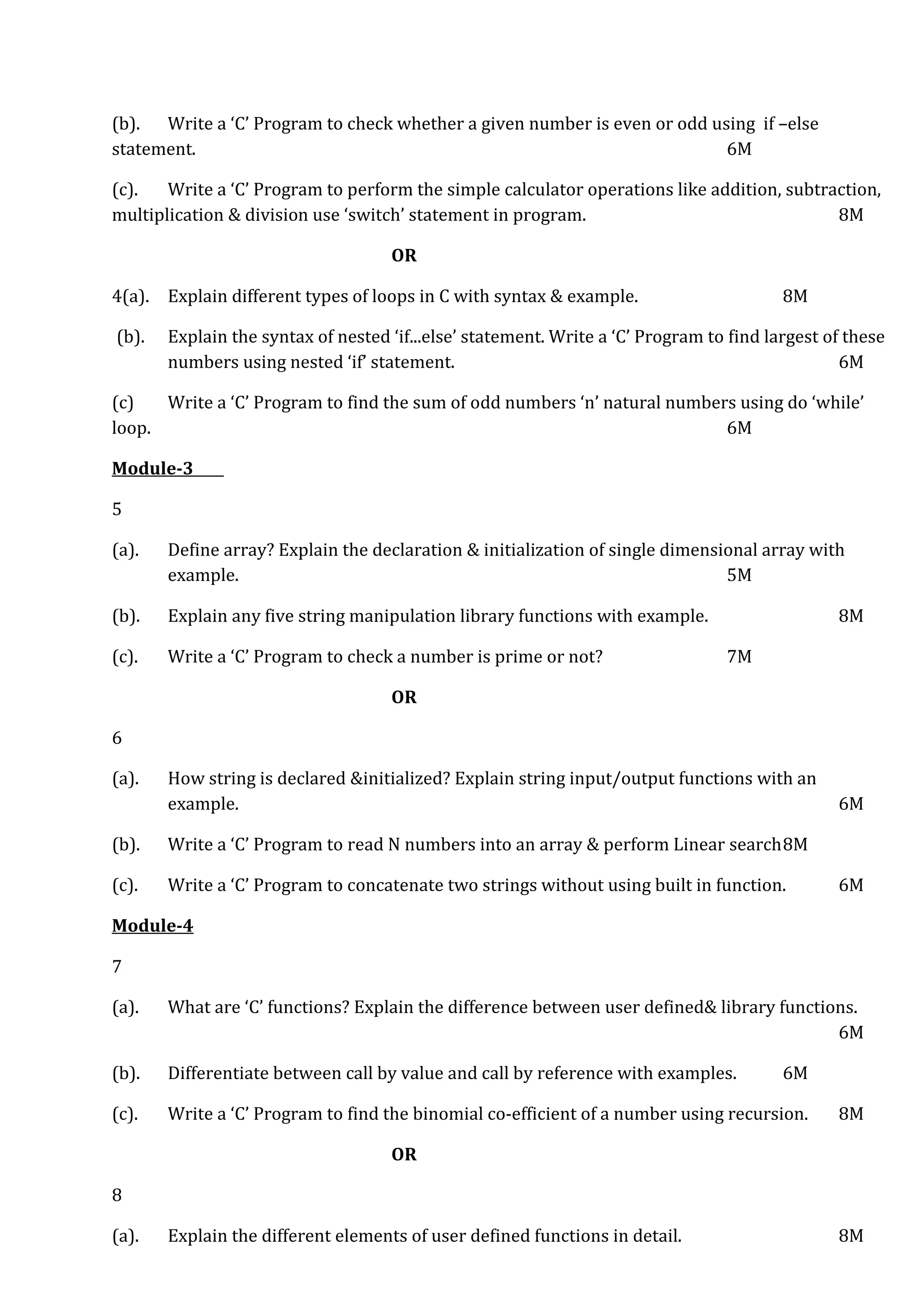 1st and 2nd Semester 2018 scheme C cycle model question papers | PDF ...