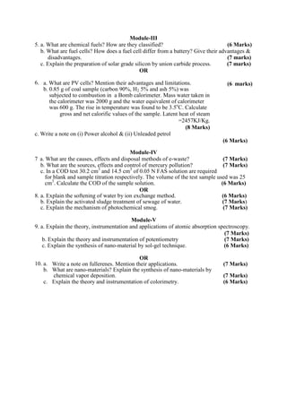 1st and 2nd Semester 2018 scheme C cycle model question papers | PDF ...