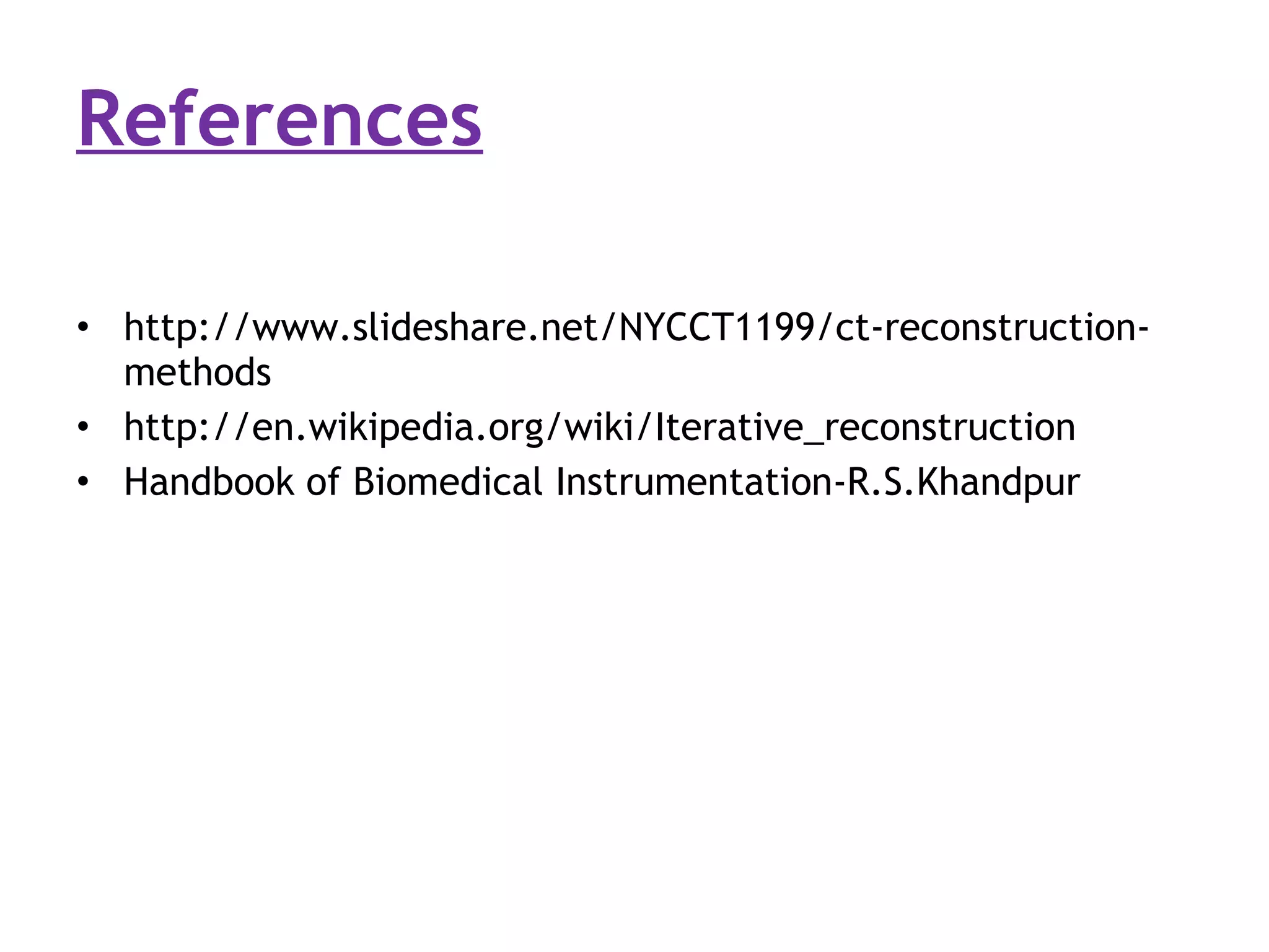 CT Scan Image reconstruction | PPT