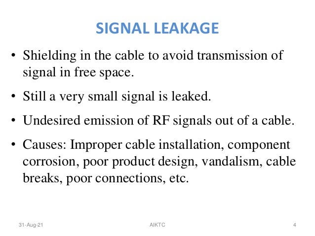 Cable Testing (using leakage signal)