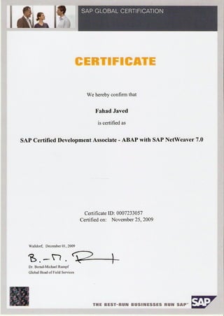SAP Certified Development Associate - ABAP with SAP Netweaver 7.0 | PDF ...