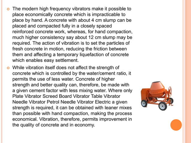 Concrete technology(methods of compaction) | PPT