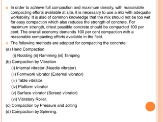 Concrete technology(methods of compaction) | PPT