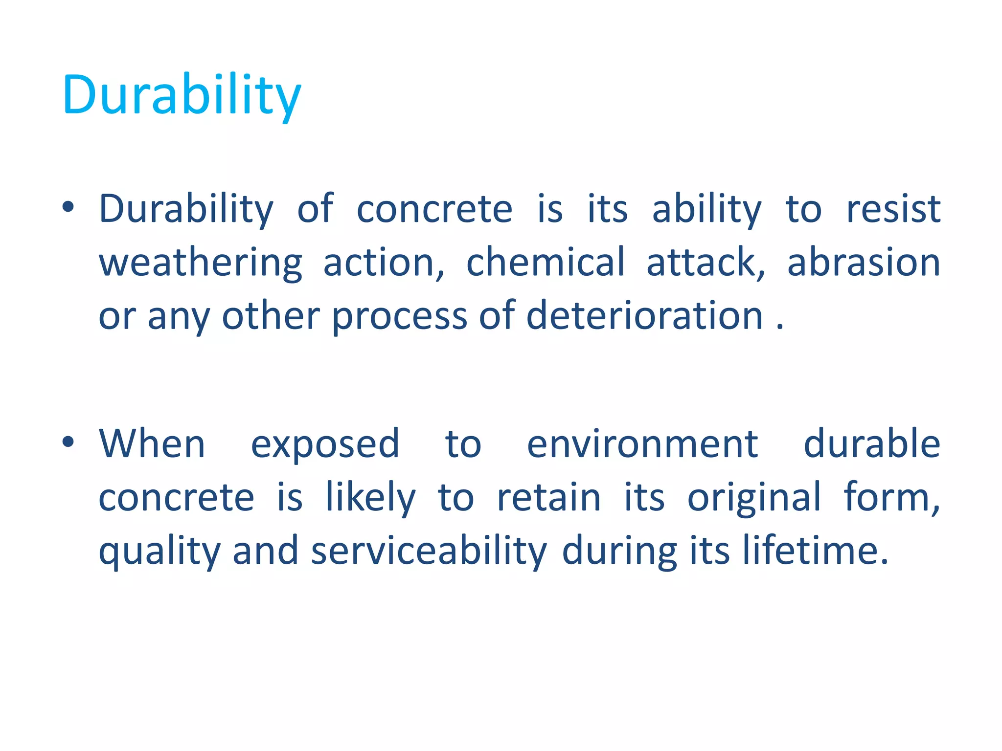 durability and permeability of concrete | PPTX