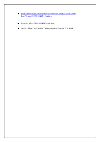 Communication Theory-1 project report || Carrier Acquisition in DSB_SC ...