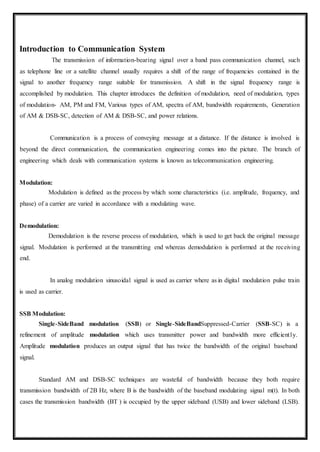 Communication Theory-1 Project || Single Side Band Modulation using Filtering Method and ...