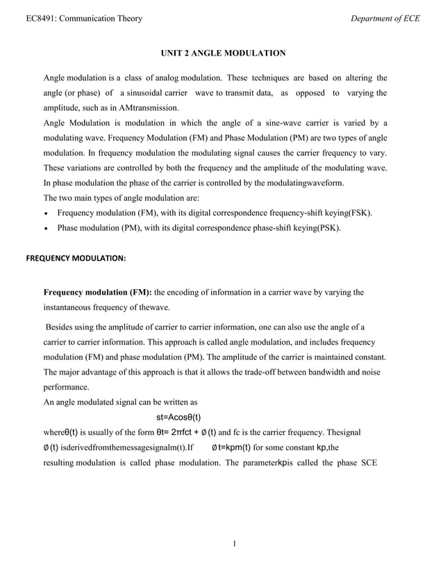 Communication Theory - Angle Modulation .pdf