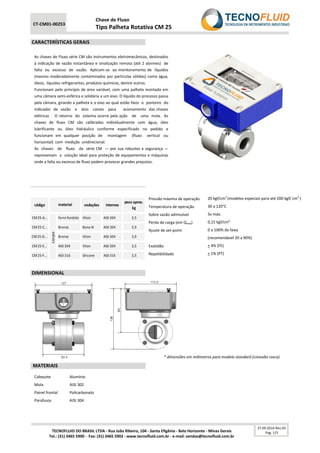 Catálogo Técnico - chave de fluxo cm 25 rev-03 | PDF