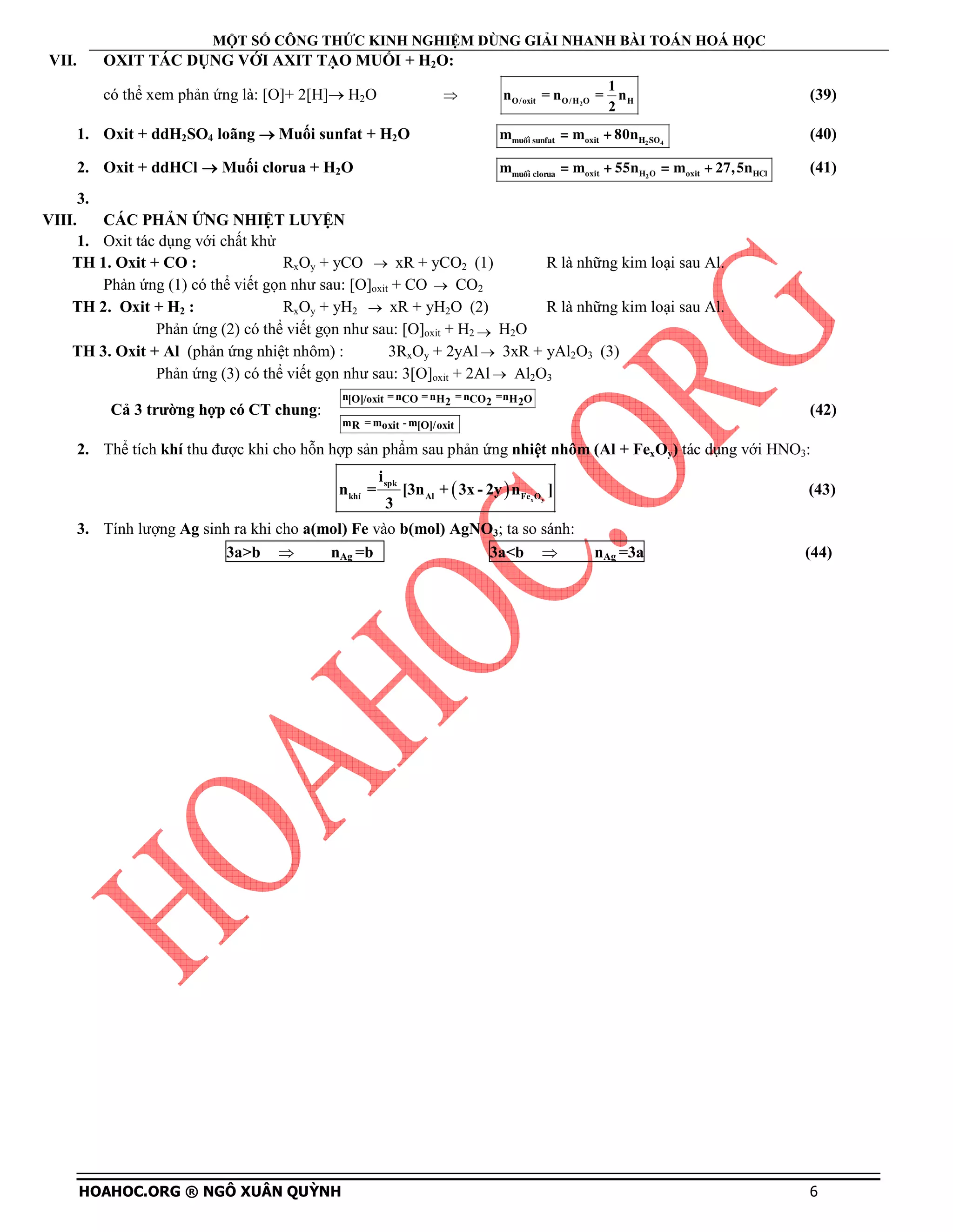 Cong thuc giai nhanh Hoa Hoc | PDF