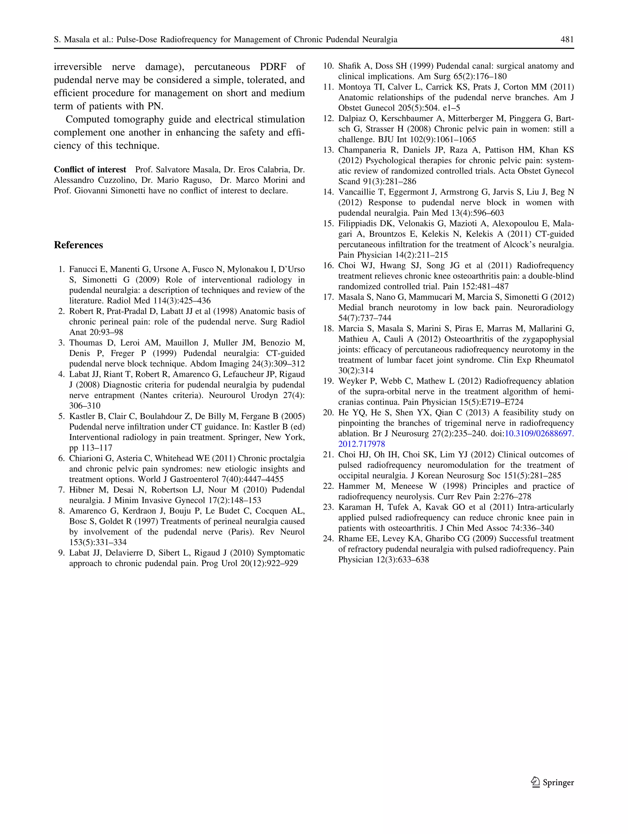 CT-Guided Percutaneous Pulse-Dose Radiofrequency for Pudendal Neuralgia ...