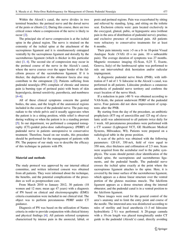 CT-Guided Percutaneous Pulse-Dose Radiofrequency for Pudendal Neuralgia ...