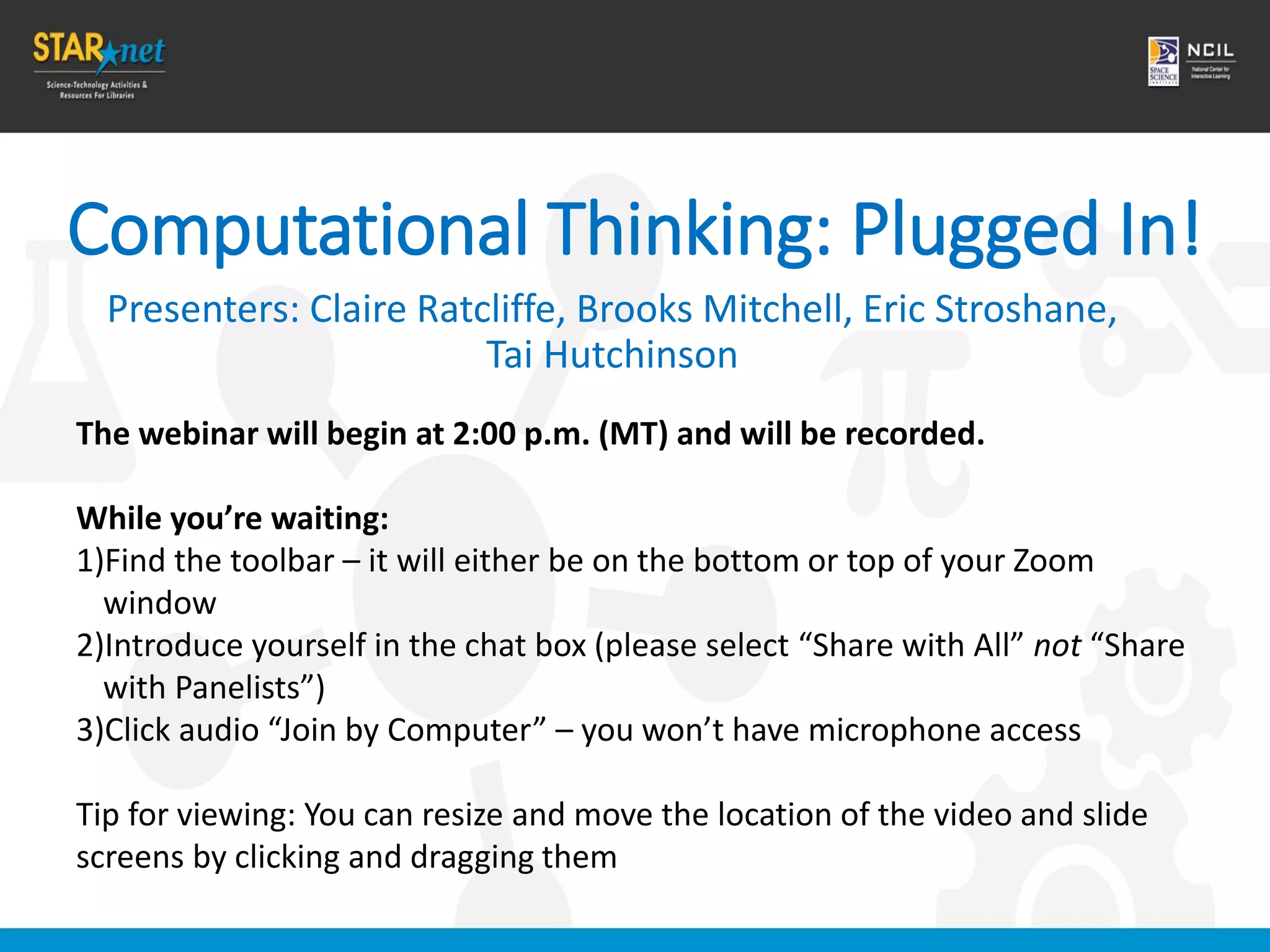 Computational Thinking: Plugged In! (Day 2) | PPT