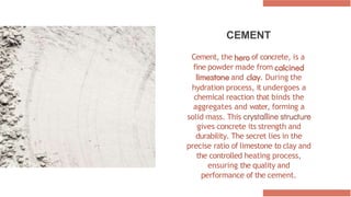 General ingredients of Concrete and their components in details. | PPTX