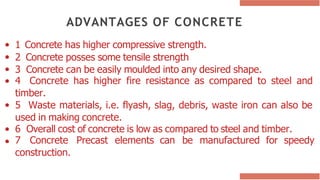General ingredients of Concrete and their components in details. | PPTX