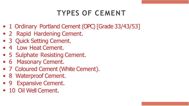 General ingredients of Concrete and their components in details. | PPTX