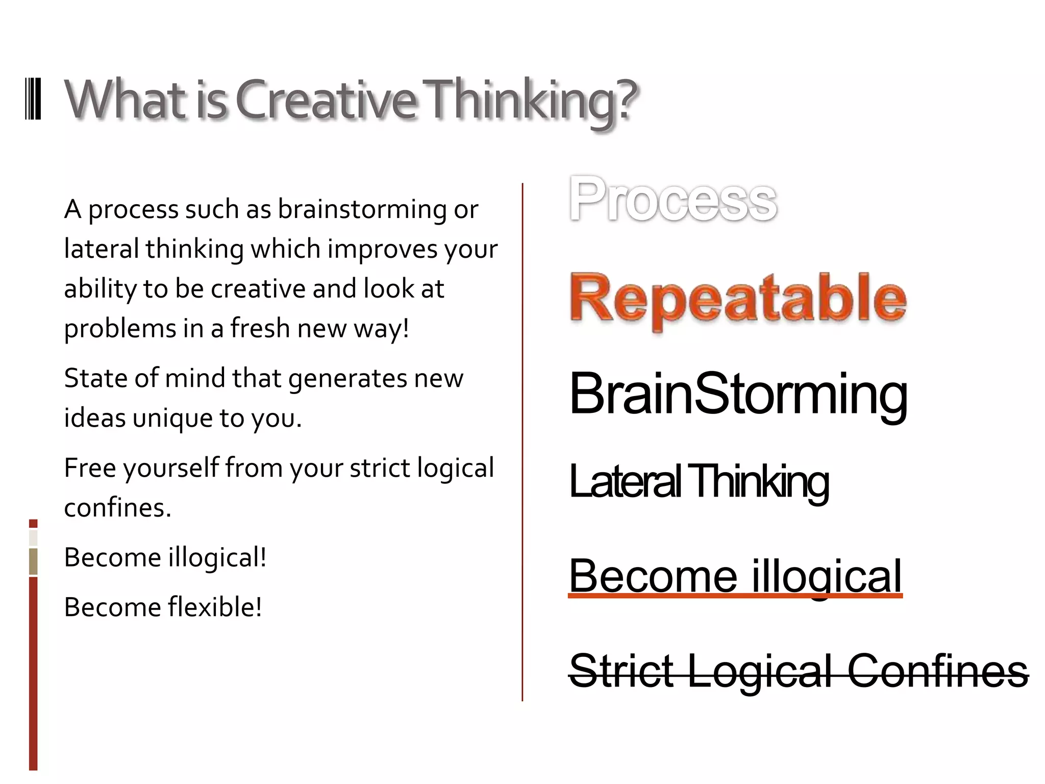 What is creative thinking, why do we need it and how do we learn it | PPT