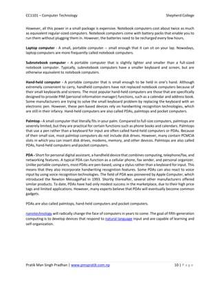 CT1101 - Computer Technology | PDF