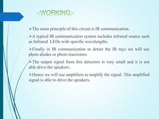 IR AUDIO TRANSMITTER AND RECEIVER | PPTX