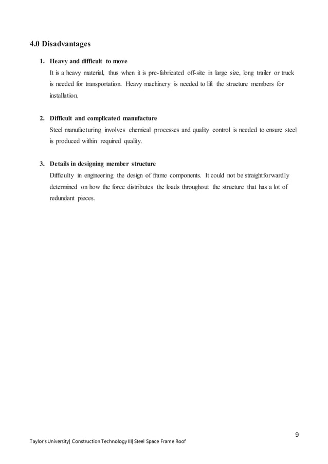 Ct3 steel space frame roof | DOCX