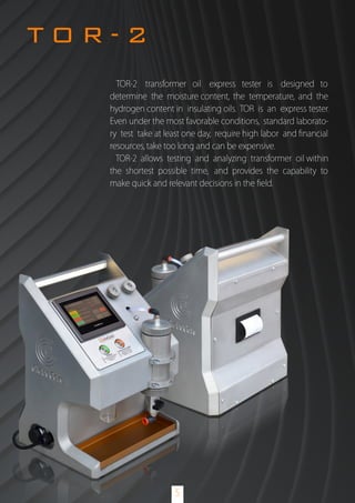 Devices for diagnostics of transformer oil TOP, TIAR, TOET | PDF