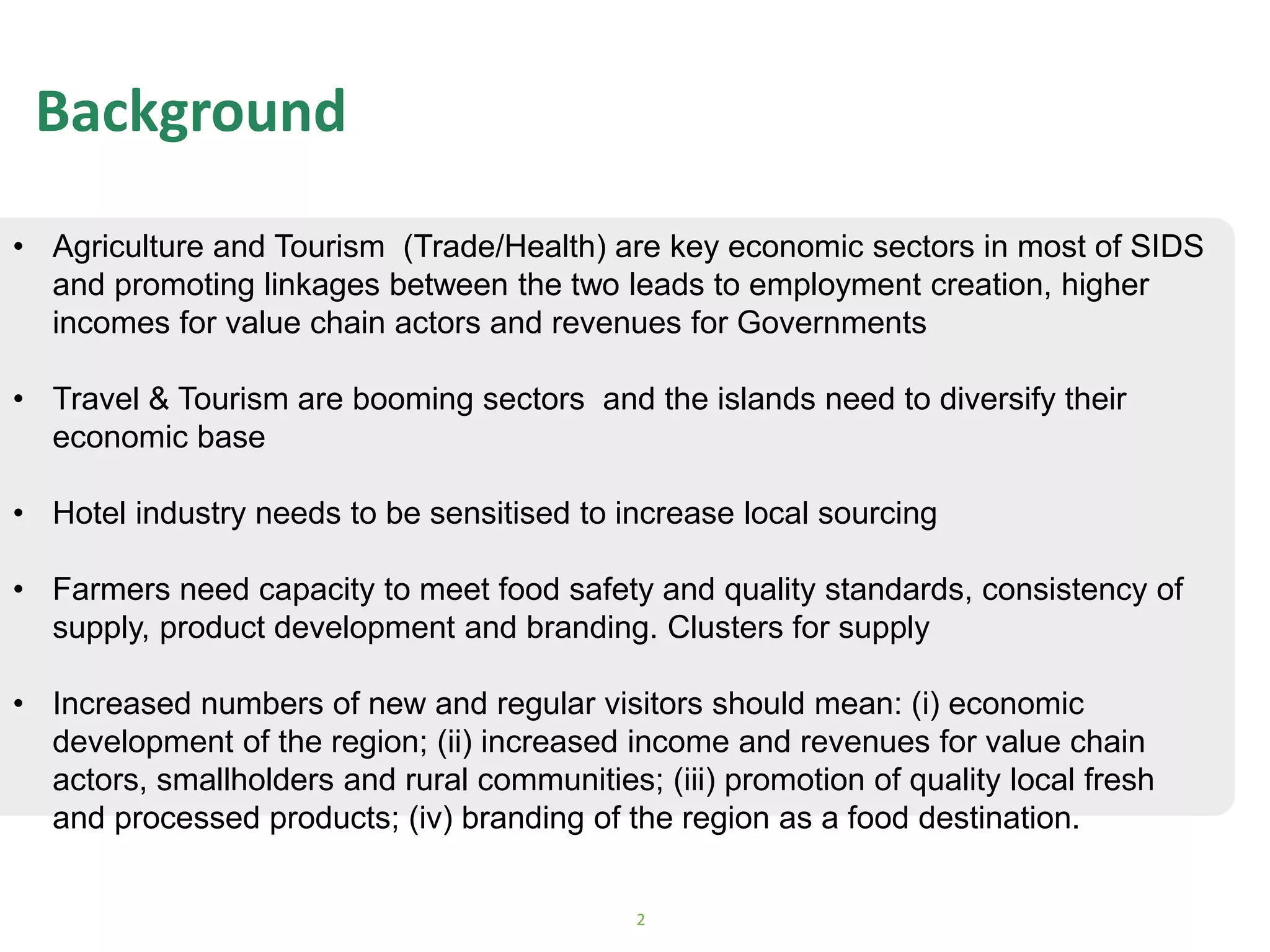 Pacific Regional Policy Setting Workshop 2019: Promoting Agritourism ...