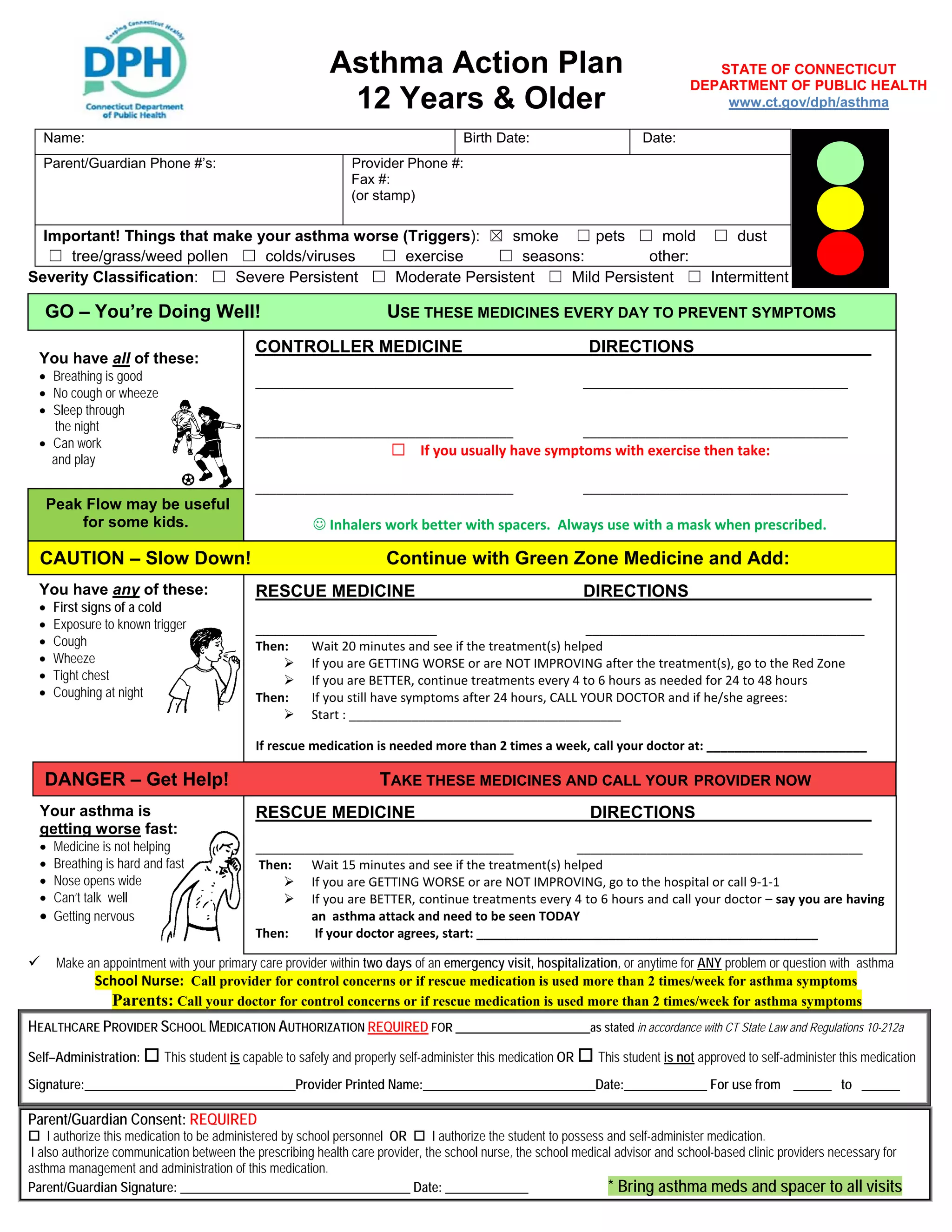 CT Asthma Action Plan | PDF