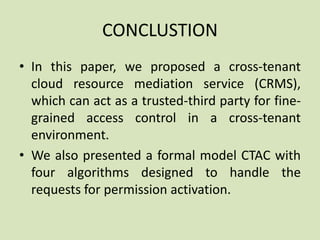 A Cross Tenant Access Control (CTAC) Model for Cloud Computing: Formal ...