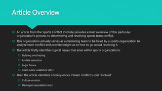 Sports Conflict | PPT