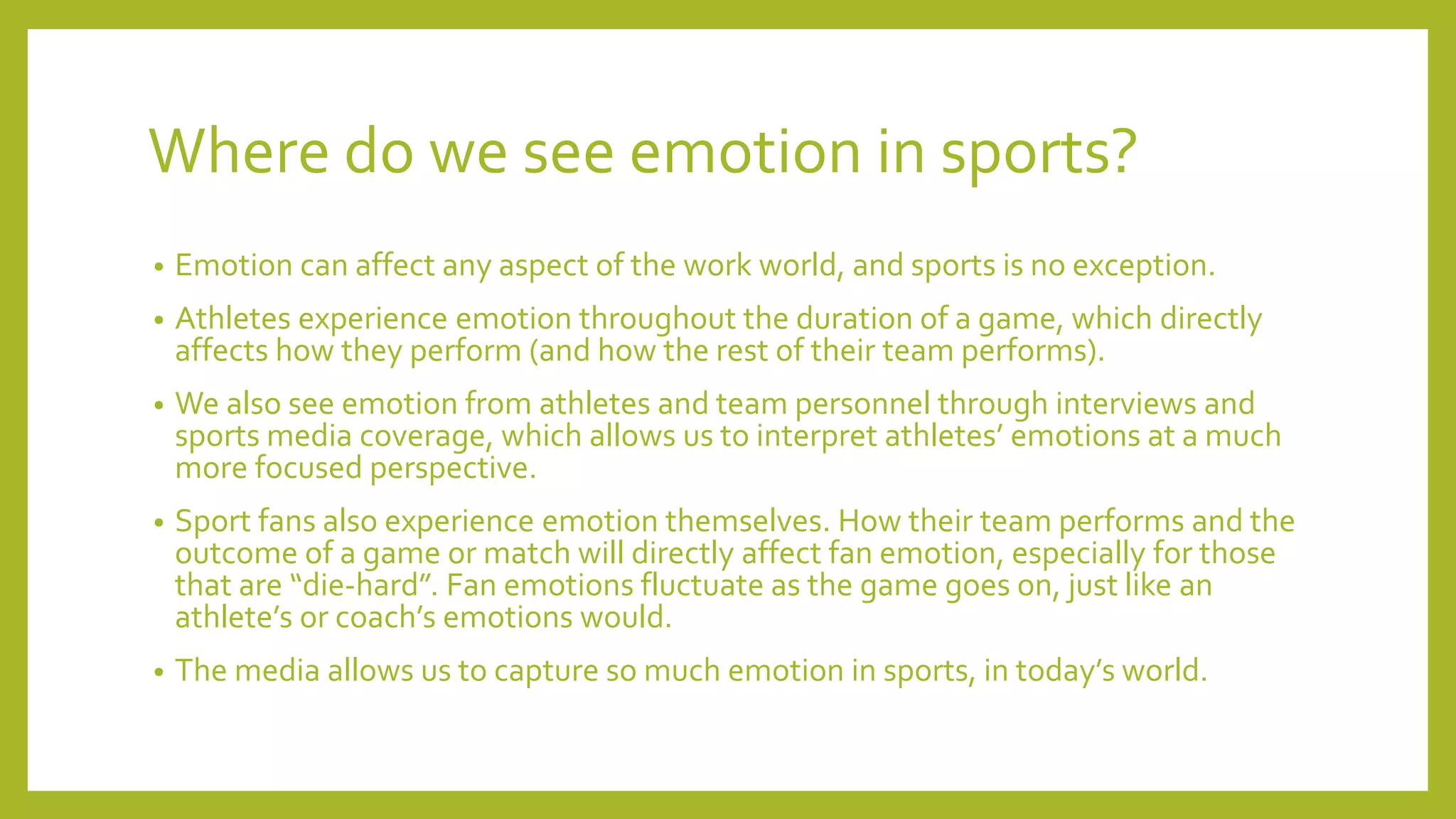 Emotions in Sports | PPTX