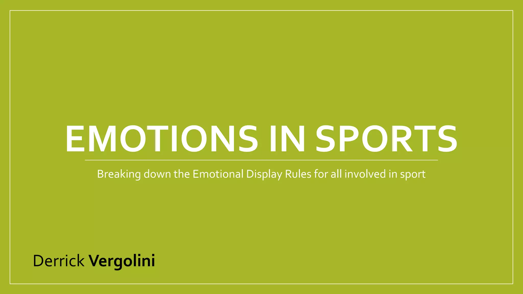Emotions in Sports | PPT