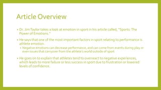 Emotions in Sports | PPTX