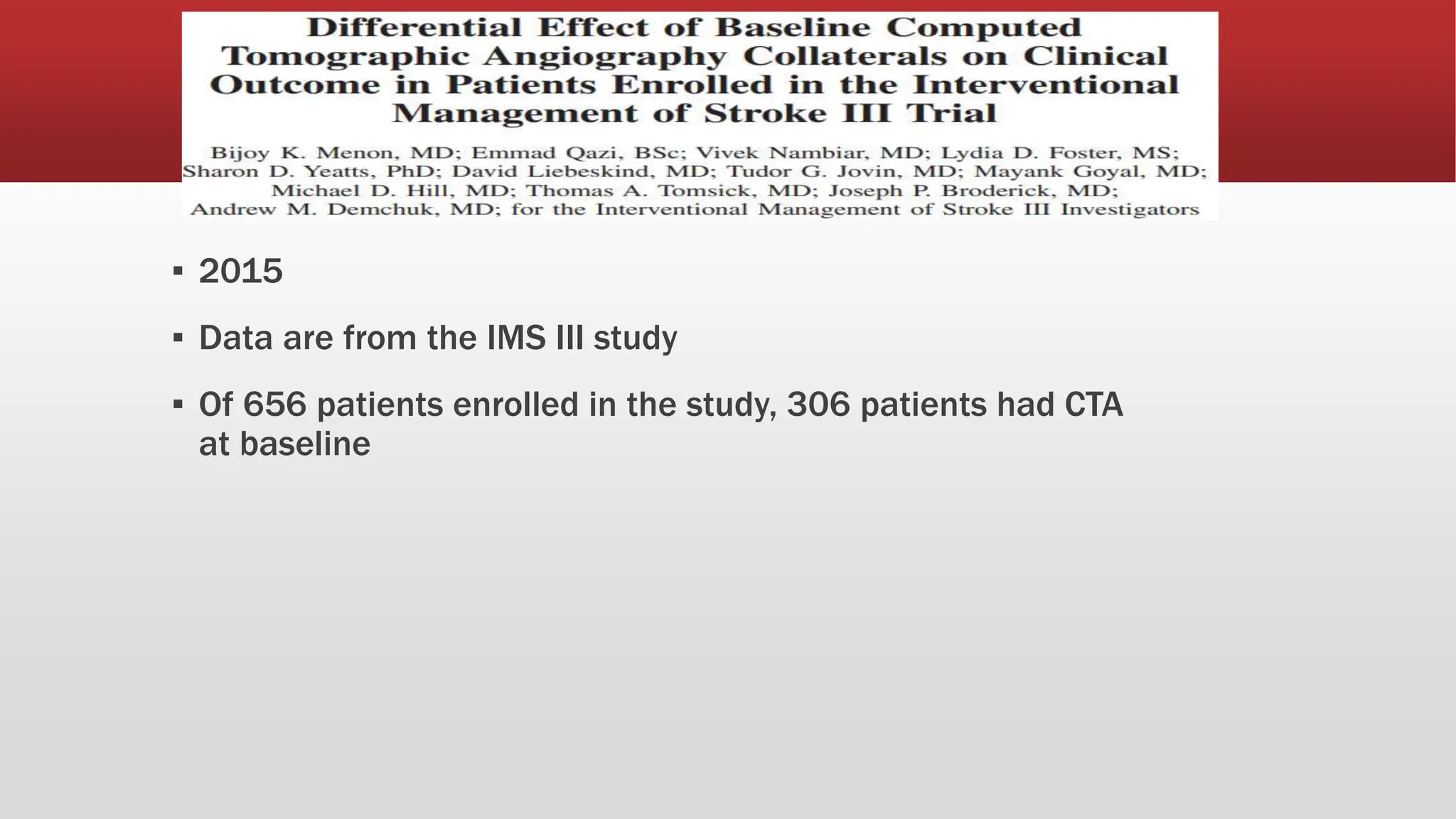 CTA Collateral Scoring system- RADIOLOGY 2 | PPTX