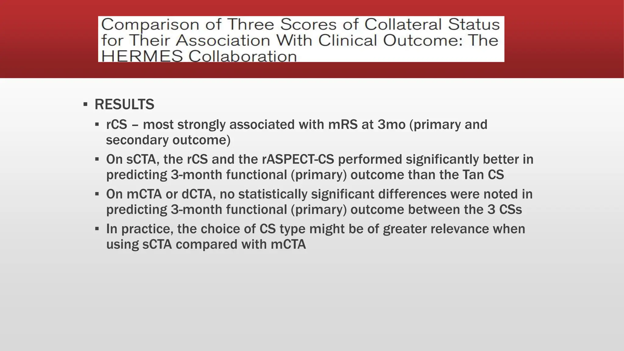 CTA Collateral Scoring system- RADIOLOGY 2 | PPTX