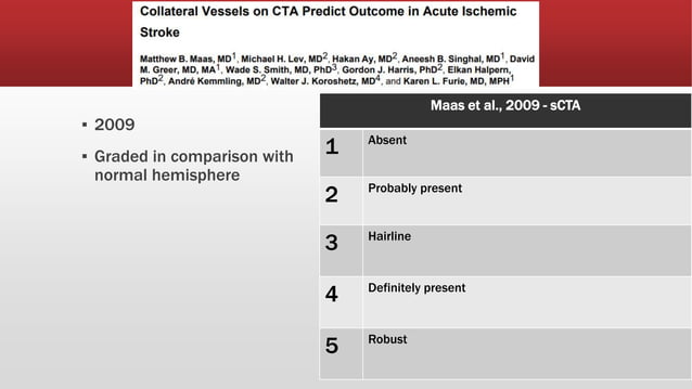 CTA Collateral Scoring system- RADIOLOGY 2 | PPTX | Brain and Nervous System Disorders ...