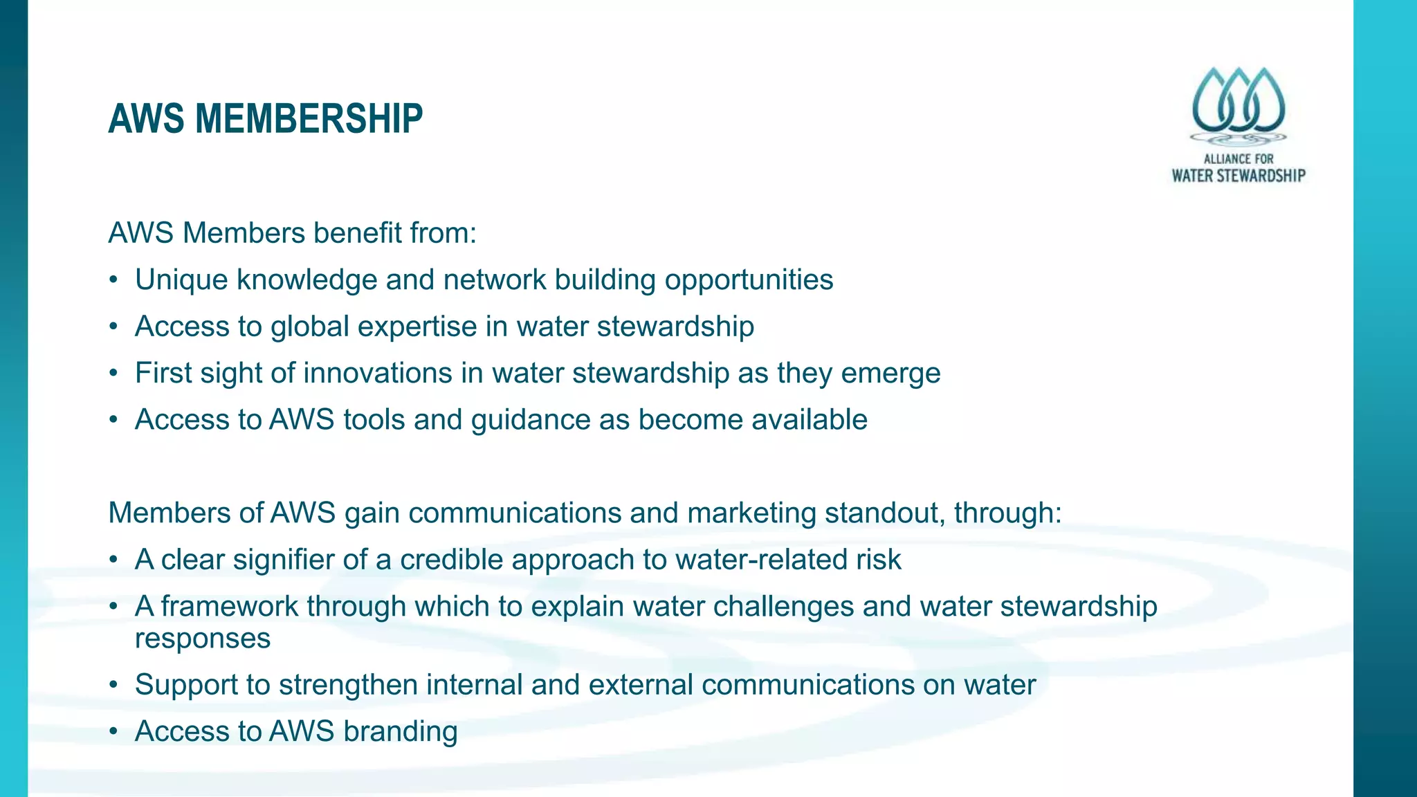 The Alliance for Water Stewardship | PDF