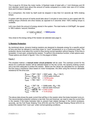 dynamic braking resistor selection calculation | PDF