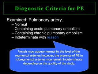 CTA OF PULMONARY EMBOLISM | PPT