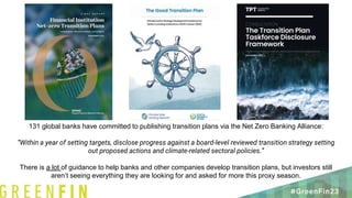 Banking on Net Zero: Proper Transition Planning | PPT