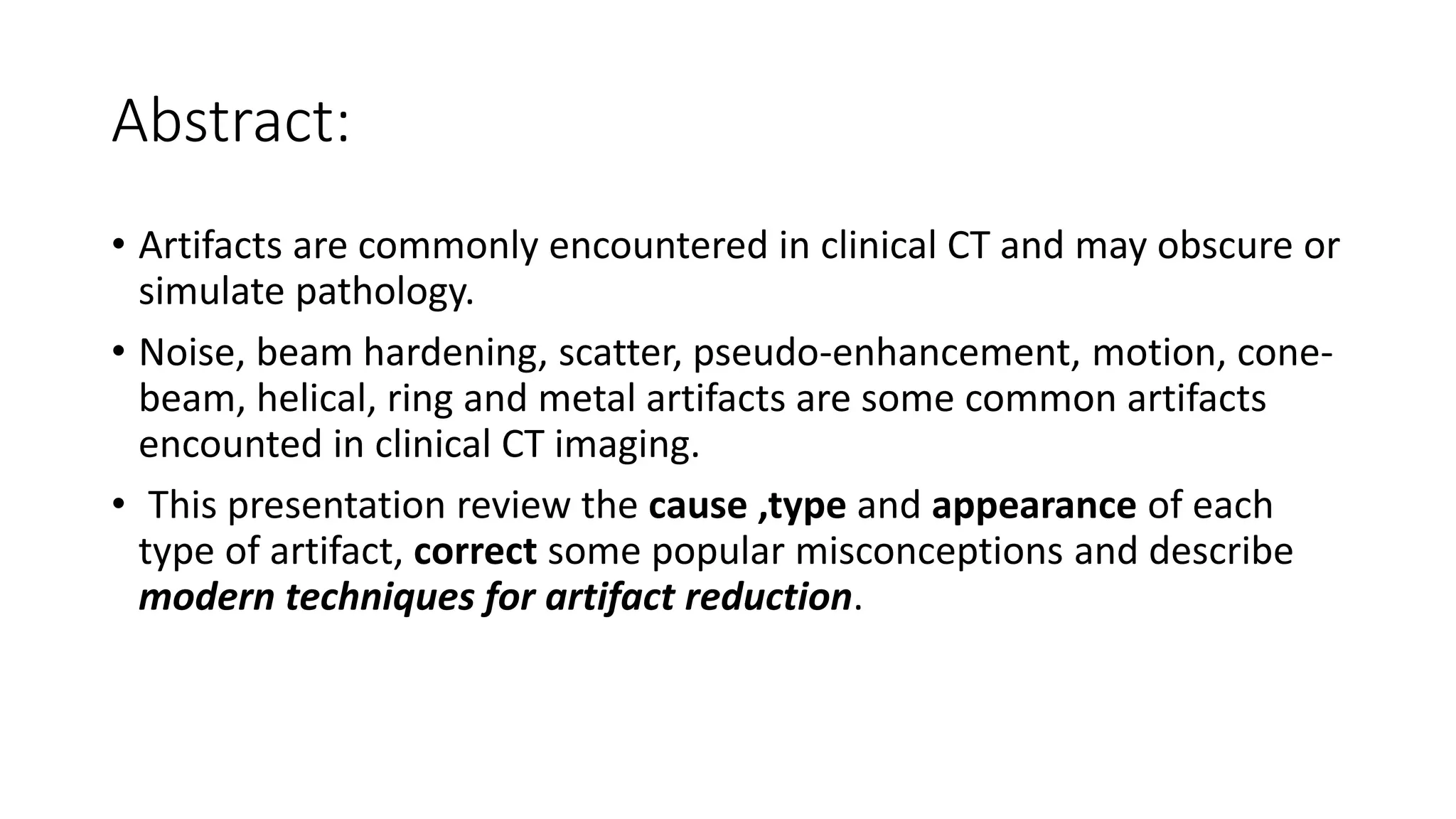 DIFFERENT TYPES OF RADIOGRAPHY CT_ARTIFACTS | PPTX