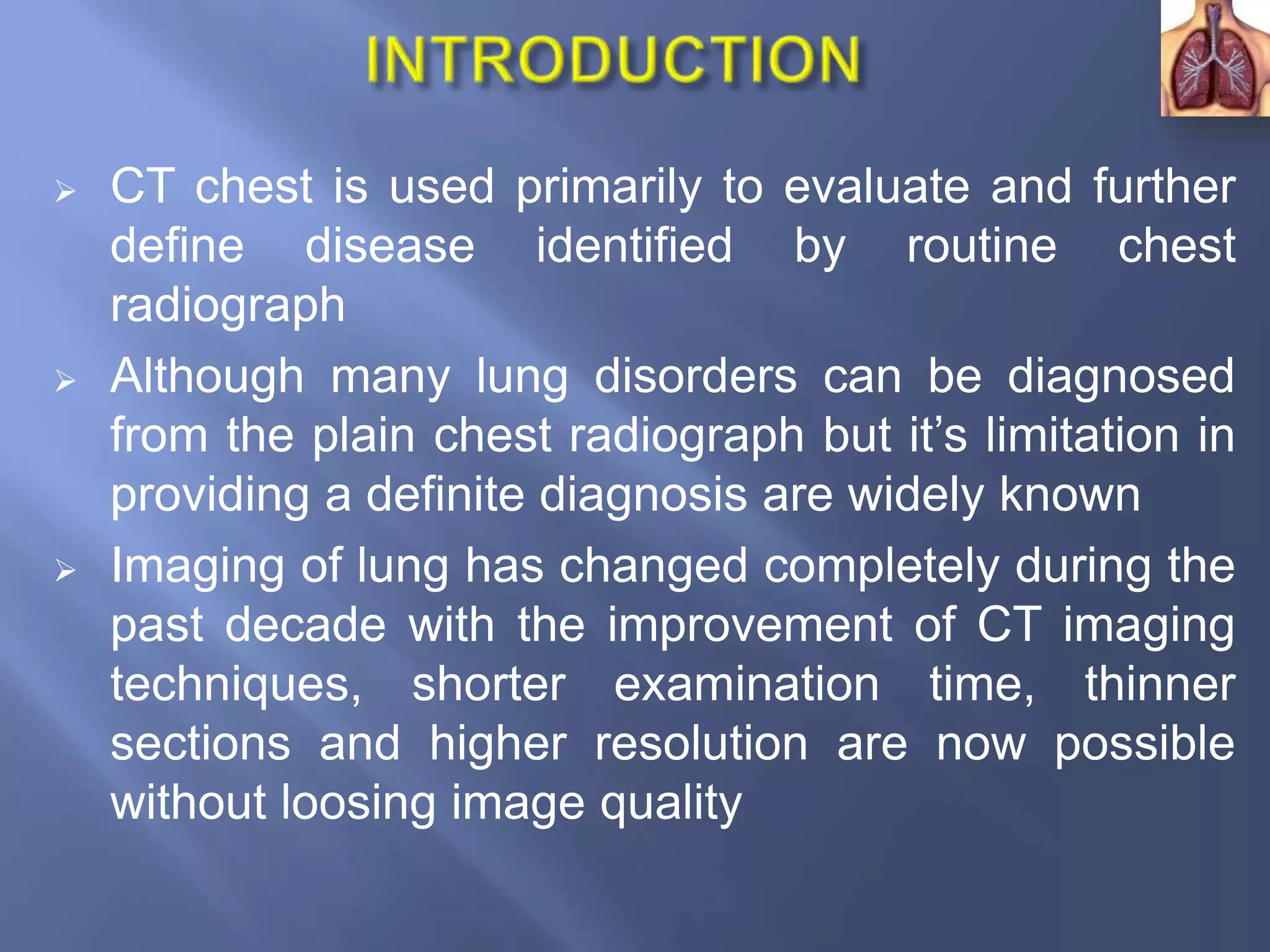 CT Procedure of Thorax (CT Chest) | PPTX
