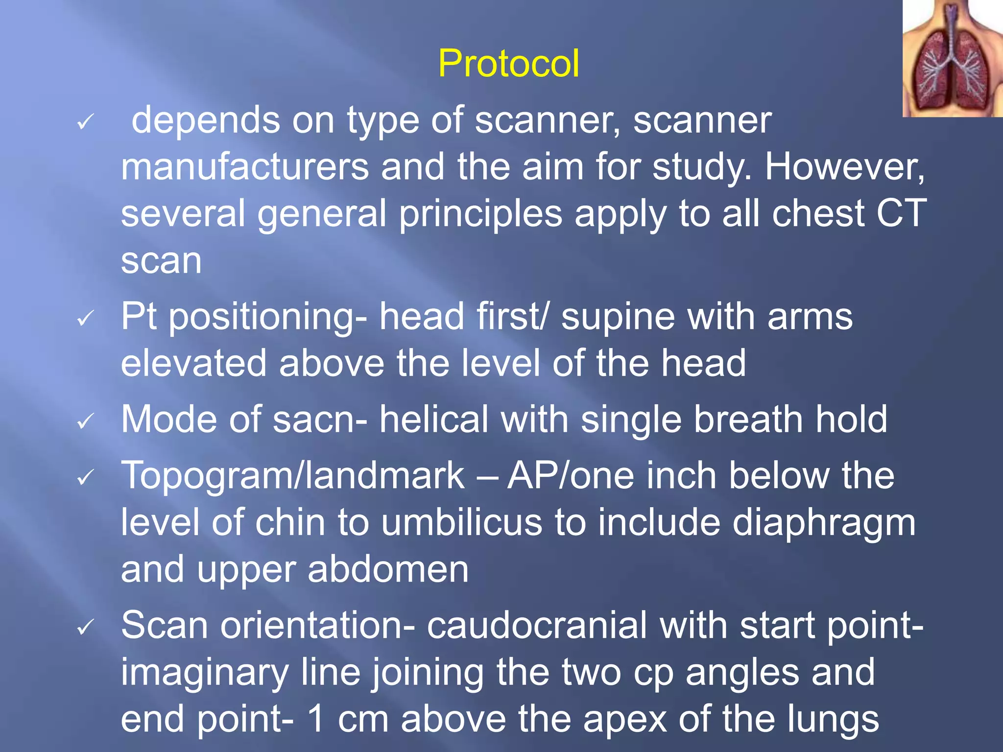 CT Procedure of Thorax (CT Chest) | PPTX