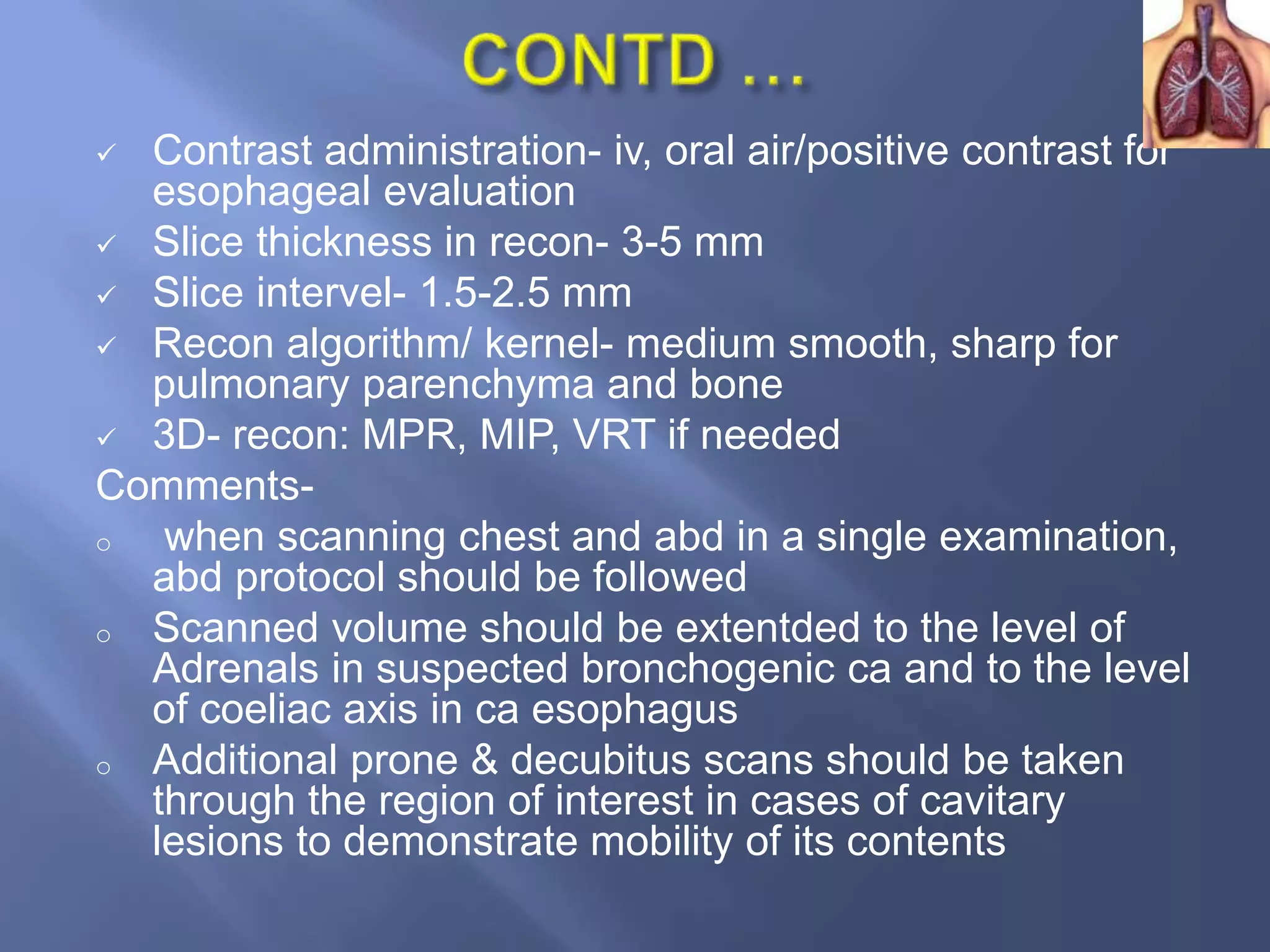 CT Procedure of Thorax (CT Chest) | PPTX