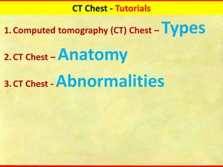 Ct chest fundamentals | PDF